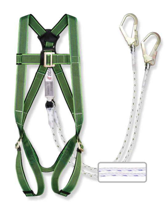 Udyogi Full body Safety Harness with Shock Absorber ECO 4 DOUBLE PP RO ...